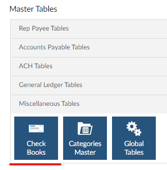 Check Book Master - Change Check/Electronic Numbers